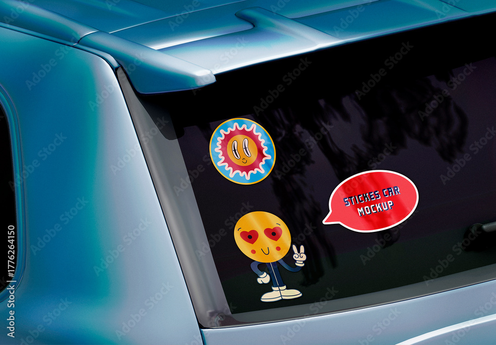 Car Stickers Mockup Stock Template | Adobe Stock