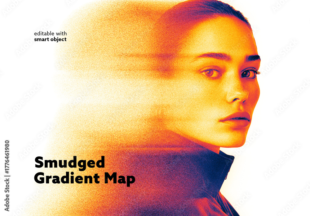Smudged Gradient Map Effect Stock Template | Adobe Stock