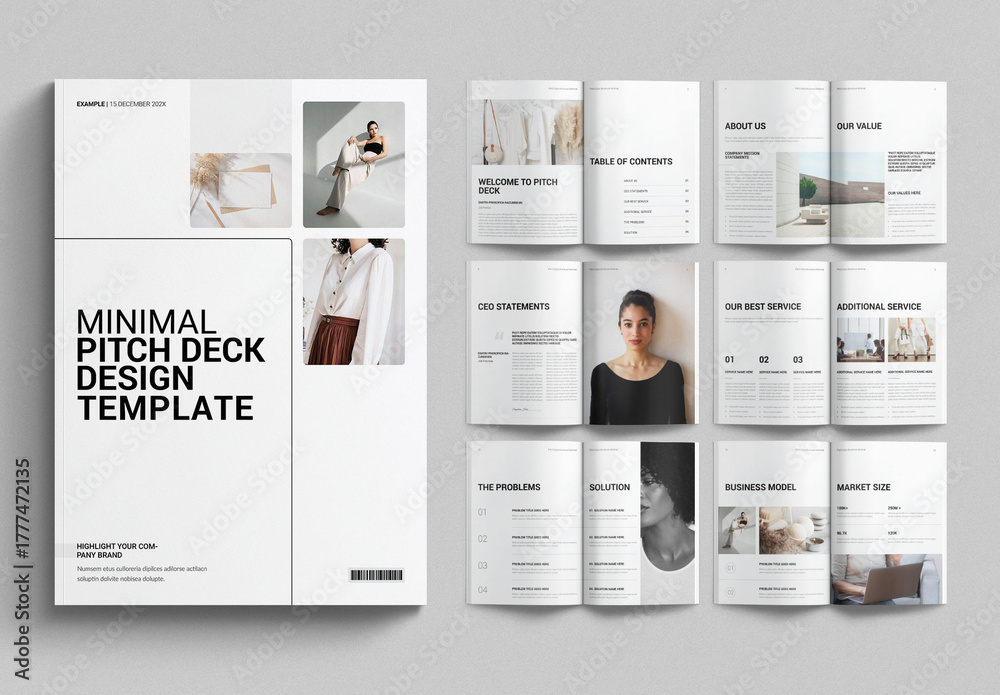 Pitch Deck Brochure Template Design Layout Stock Template | Adobe Stock