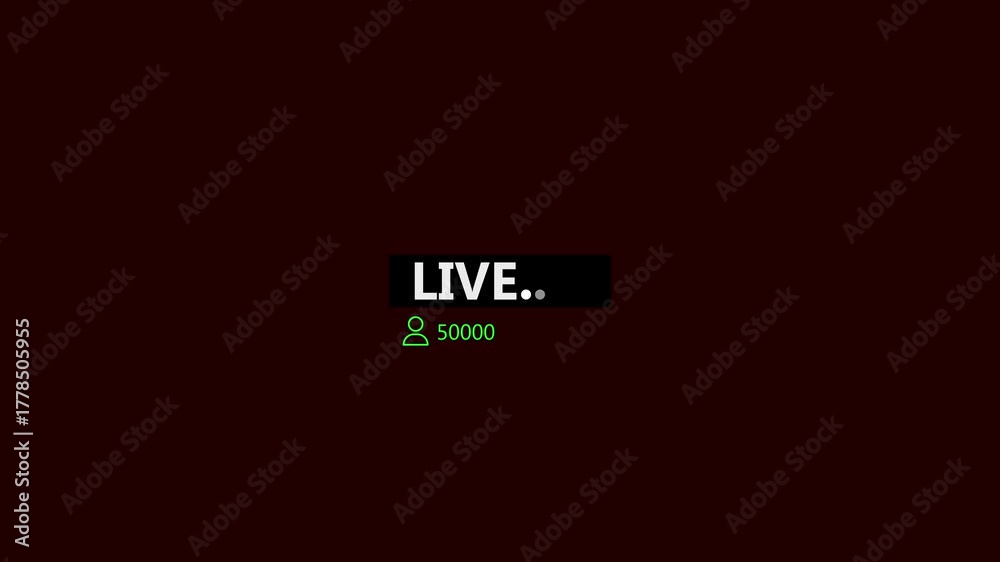Red Blinking Live On Air Animation Black Motion graphics with dynamic ...