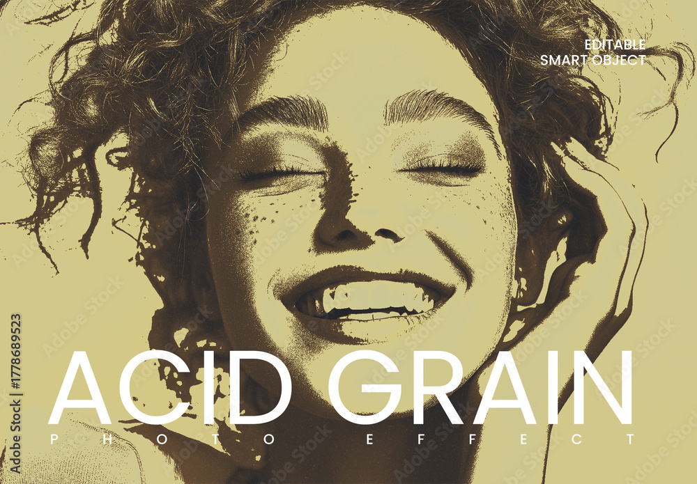 Acid Grain Photo Effect Mockup Stock Template | Adobe Stock