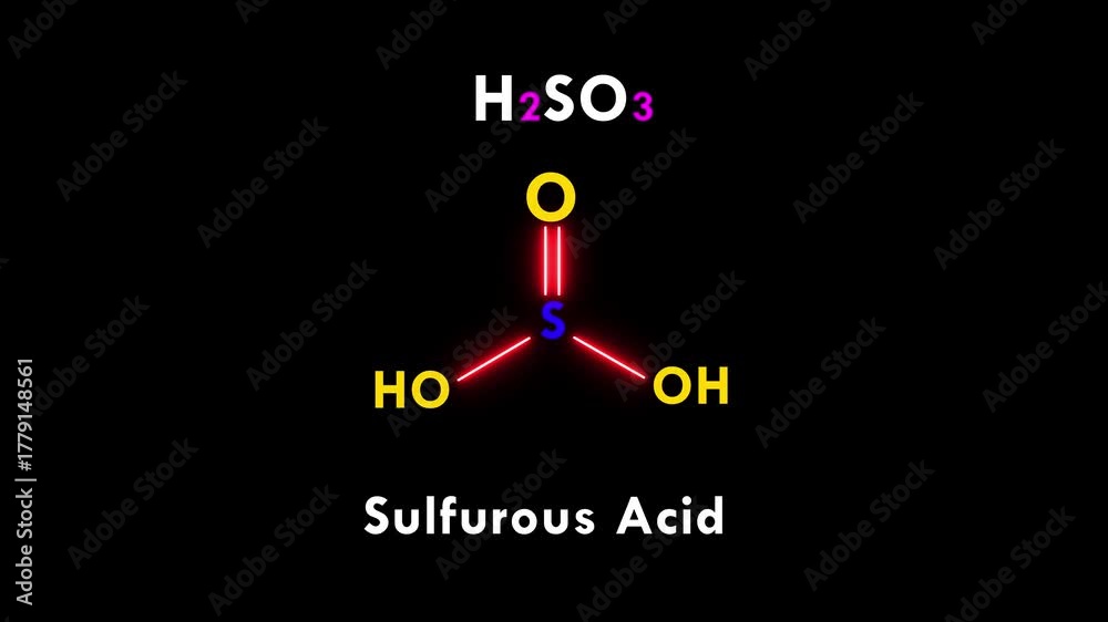 Sulfurous Acid molecular structure, Sulfurous acid is a weak acid ...