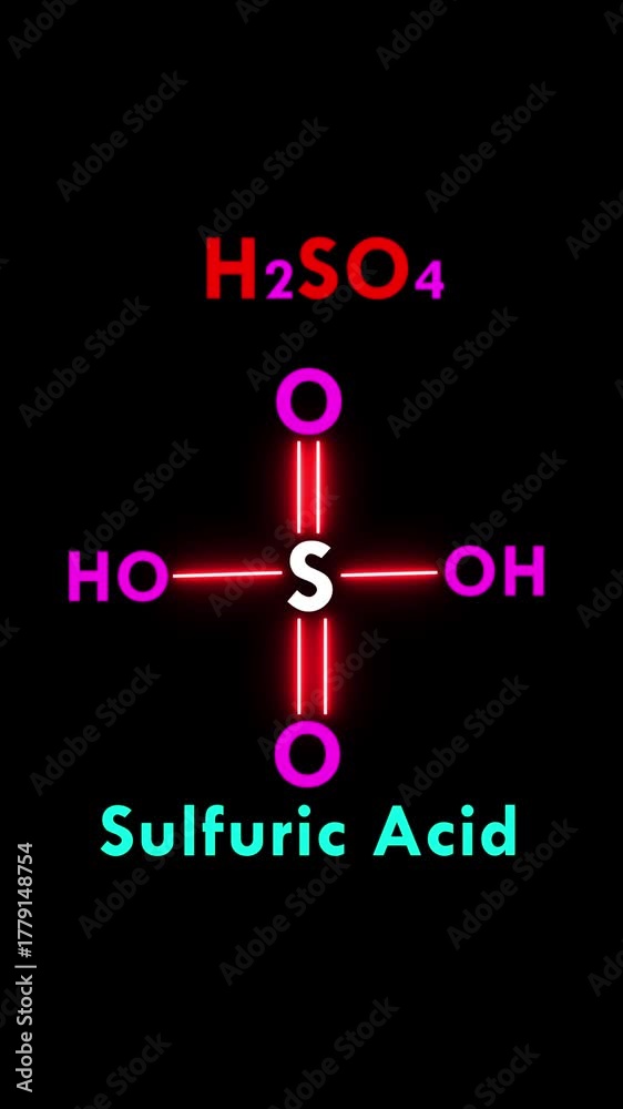 Sulfuric Acid molecular structure, Sulfuric acid is a strong acid ...