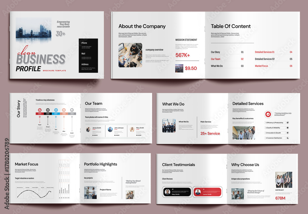Modern Business Profile Design Template Layout Stock Template | Adobe Stock