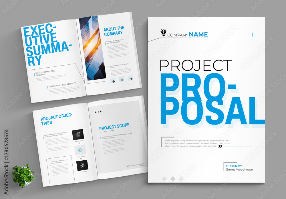 Project Proposal Brochure Template Layout Stock Template | Adobe Stock