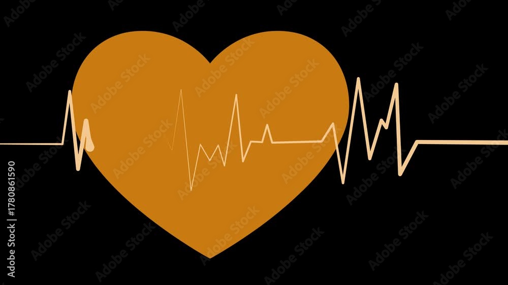 Medical ECG Monitor Animation with Clean Heartbeat Pulse Signal Stock ...