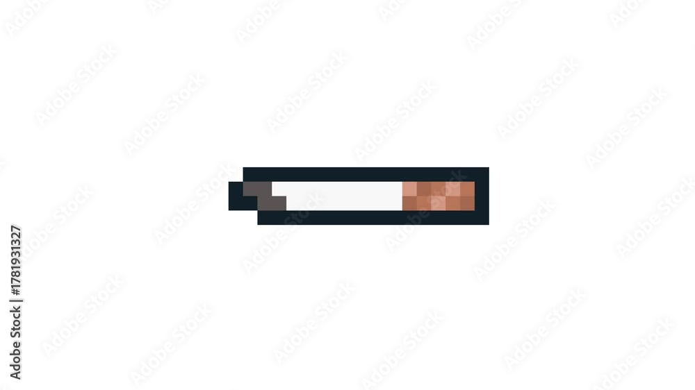 8-bit pixel art cigarette ash falling. looped animation 4k 30fps Stock ...