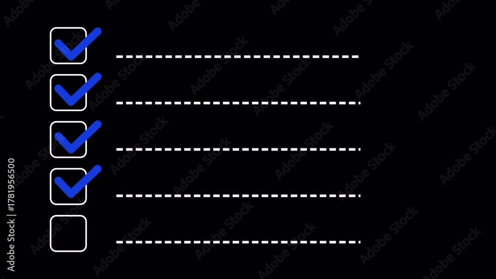 Verify Complete Check Mark Animation: Digital Checklist Progress ...