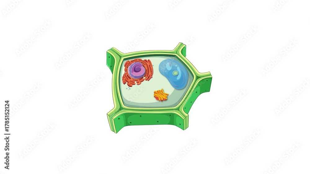 Animated plant cell showing structure and organelle functions ...