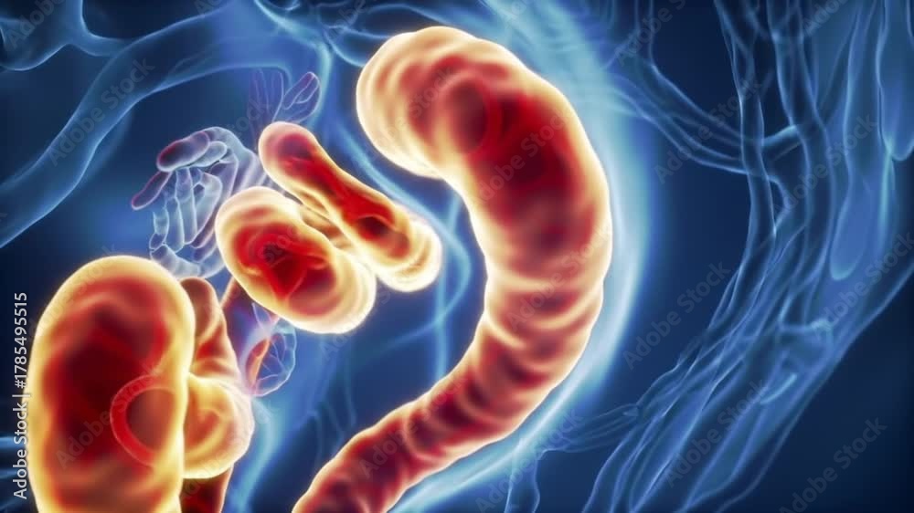 Vidéo Stock Animated Colon Polyps and Intestinal Tract Visualization ...