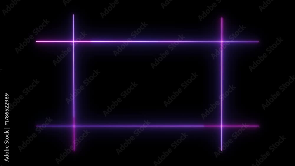 Rectangle neon frame .Glowing neon light color square rectangle picture ...