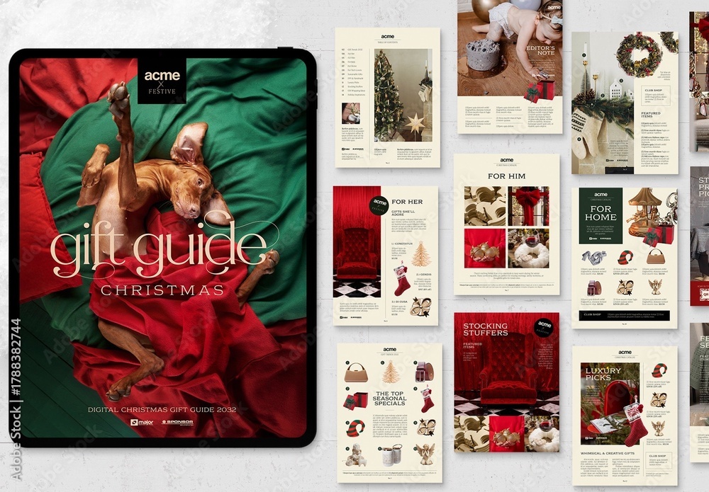 Christmas Gift Guide Template for Festive Brochure, Magazine & Product ...