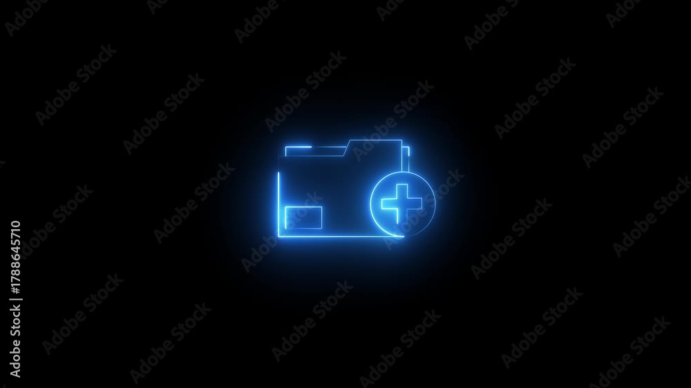 Neon folder"+" ui icon line animation. neon folder icon ,Files ...