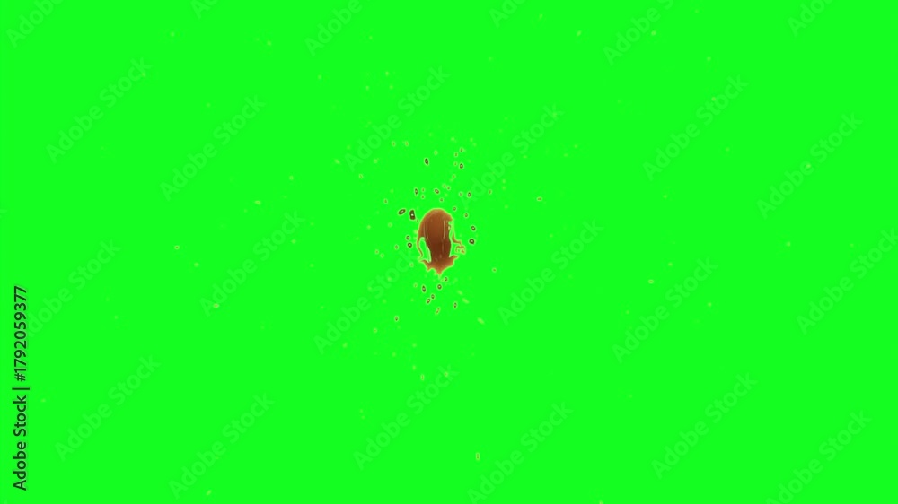 Blood explosion erupts in white cloud with red core on green screen ...