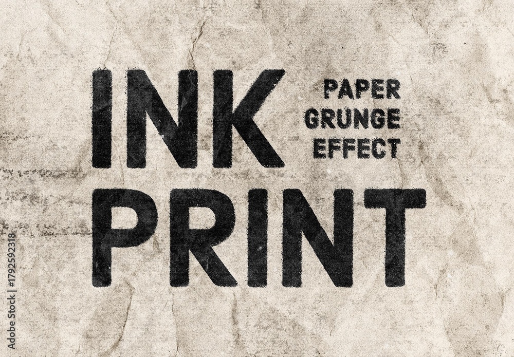 Grunge Ink Print Effect Mockup plantilla de Stock | Adobe Stock