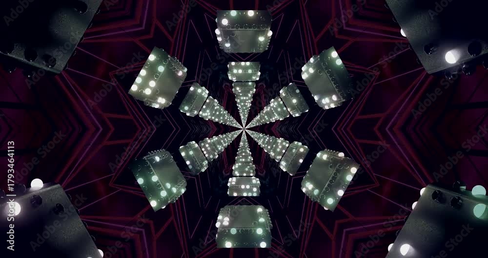 Dynamic tunnel visual loop with vivid lights and seamless motion to ...