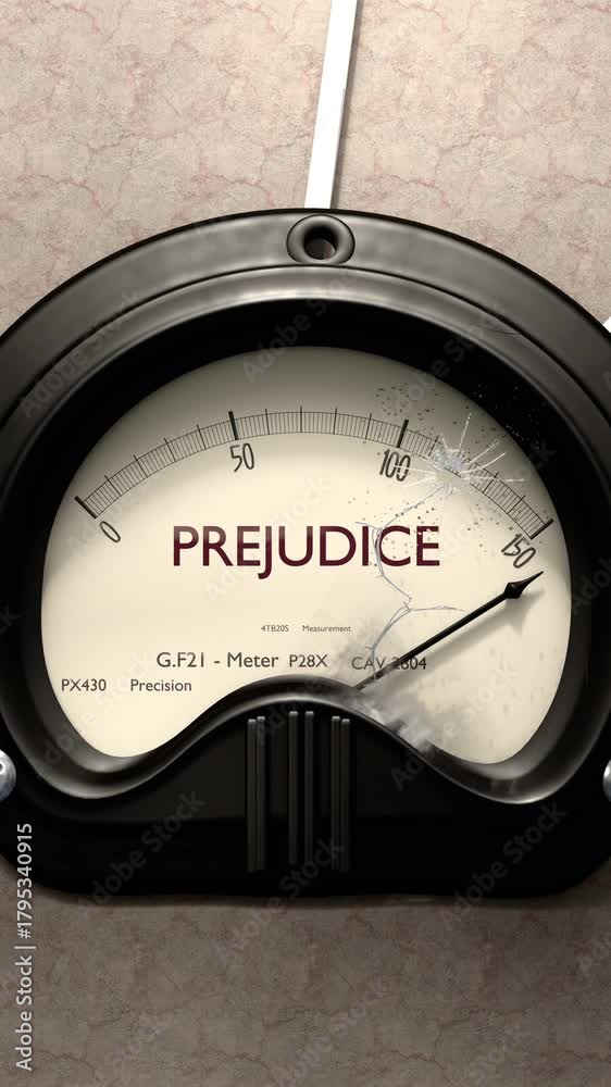 Prejudice meter showing big levels of prejudice. Dangerously increasing ...
