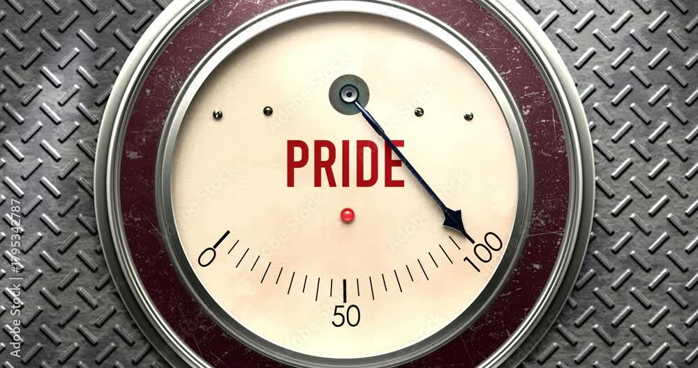 Pride meter that is hitting a full scale, showing rising levels of ...
