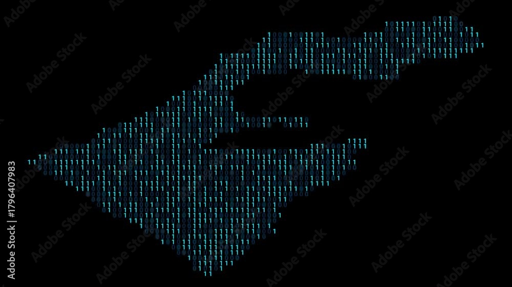 Israel Binary code map animation, Digital data visualization, alpha ...