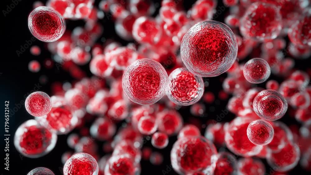 A macro photo of red microalgae Haematococcus pluvialis floating on ...