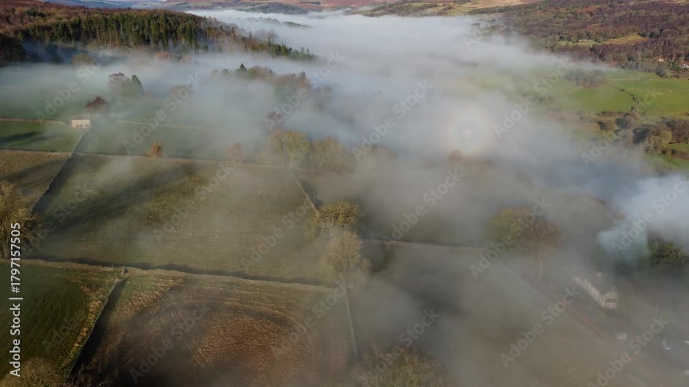 Scenic Cloud Inversion at the Peak District National park in the UK ...
