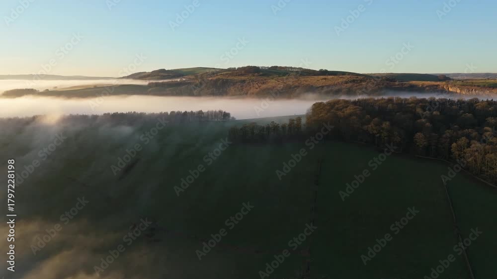 Scenic Cloud Inversion at the Peak District National park in the UK ...