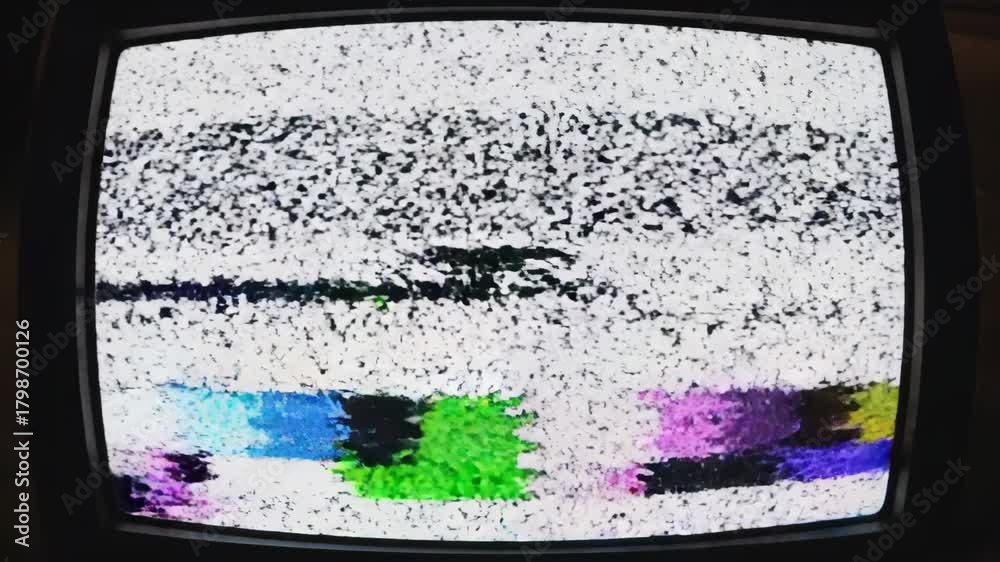 Retro 8-bit pixelated "PAUSE" text on an old CRT television screen ...