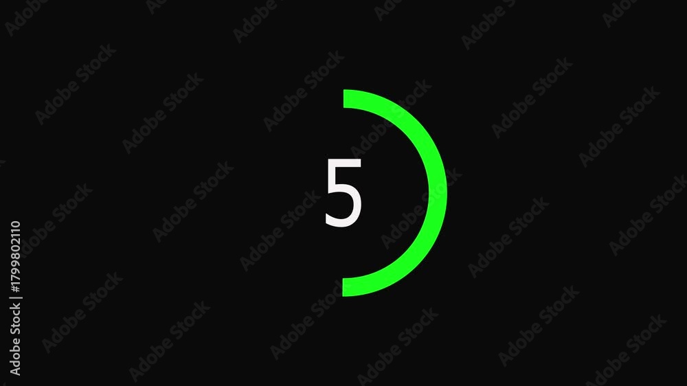 10 second countdown timer animation on green screen, Stylish 10 seconds ...