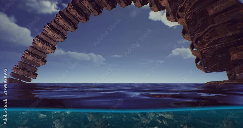 An enormous, ancient alien vessel lies abandoned beneath the waves ...