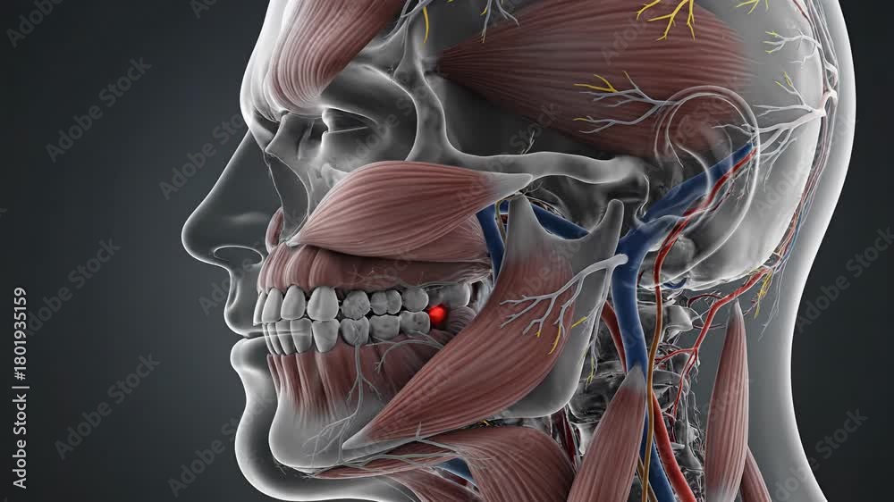 Detailed 3D Medical Animation of Temporomandibular Joint TMJ Pain and ...