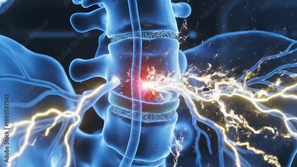 Detailed 3D Medical Animation Depicting Lumbar Spine Health Showing ...