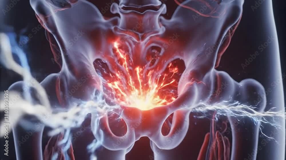 Detailed 3D medical animation visualizing the human spine's skeletal ...