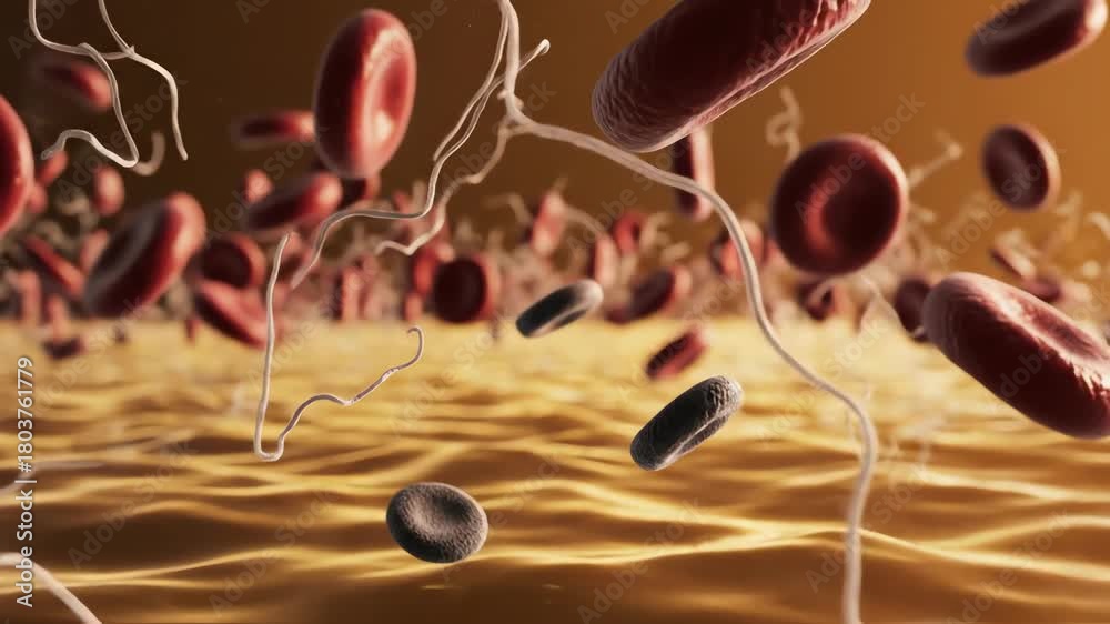 Immune storm reaction, cytokines spreading like luminous mist through ...