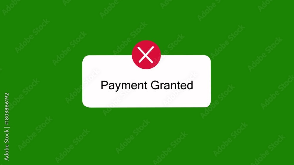 “Payment Granted animation in Vertical Format. Green Screen Payment ...