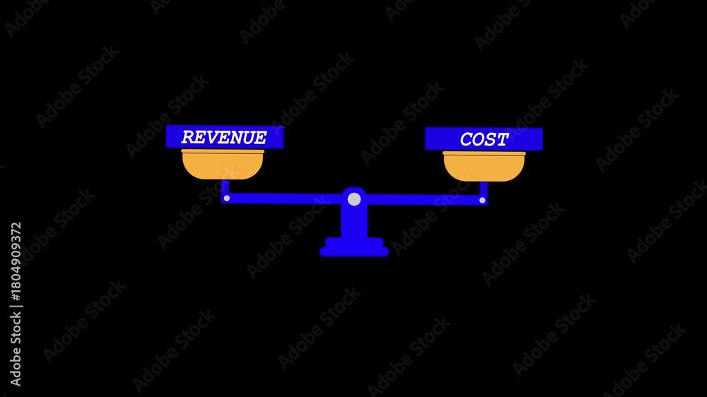 Revenue vs cost Balance Scale Animation.Judgement law justice animation ...
