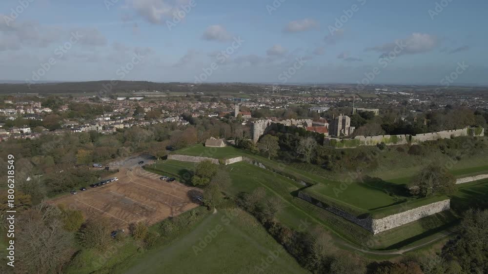 Castle a great fortress which began life as an Anglo-Saxon earthwork ...