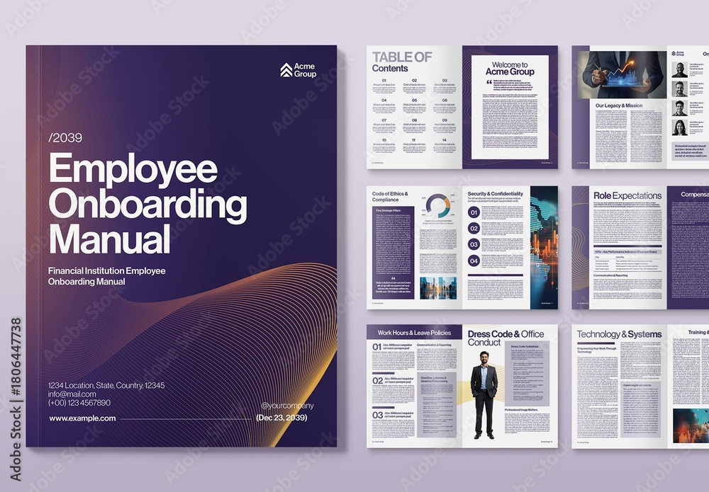Corporate Brochure Report Template, Employee Handbook & Whitepaper ...