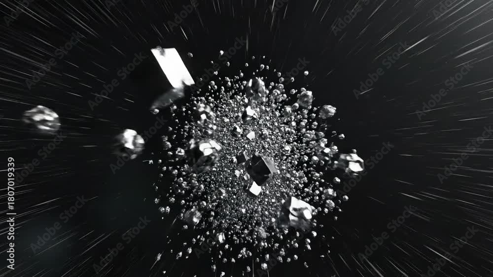 Celestial Fragmentation: A cosmic display unfolds, showcasing the ...