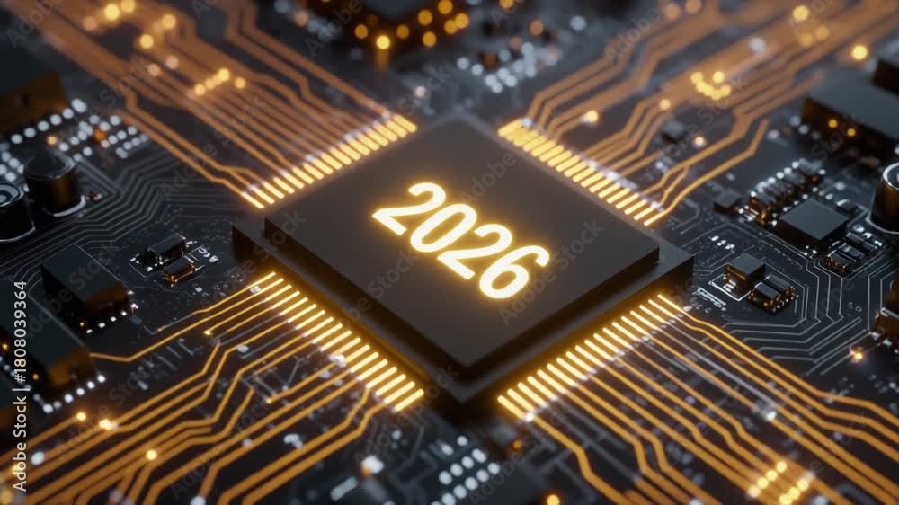 Vidéo Stock 2026 Chip Processor, Futuristic Technology, Digital Circuit ...