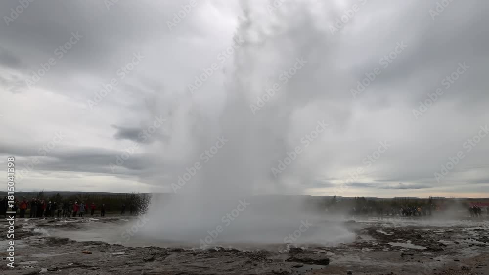 Geyser eruption at Strokkur Iceland A powerful burst of the Strokkur ...