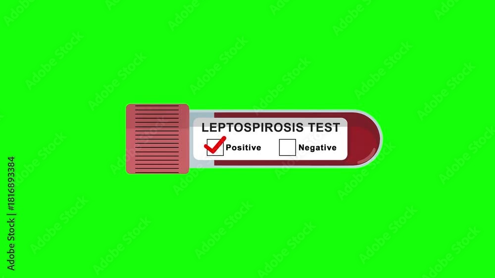 Leptospirosis test tube positive result animation on a green screen ...