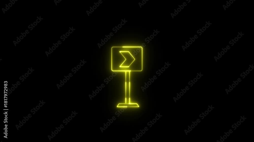 animated traffic directional arrows sign. Flashing direction indicators ...