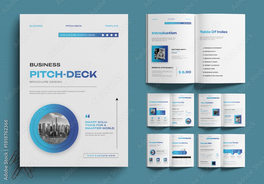 Business Pitch Deck Brochure Template Stock Template | Adobe Stock