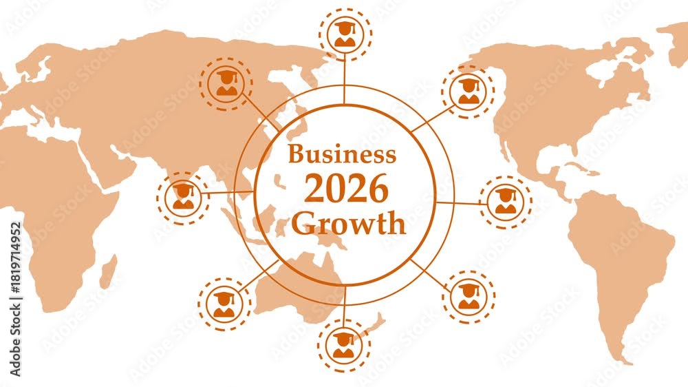 Global Business Growth Projections for 2026, Graphic representation of ...