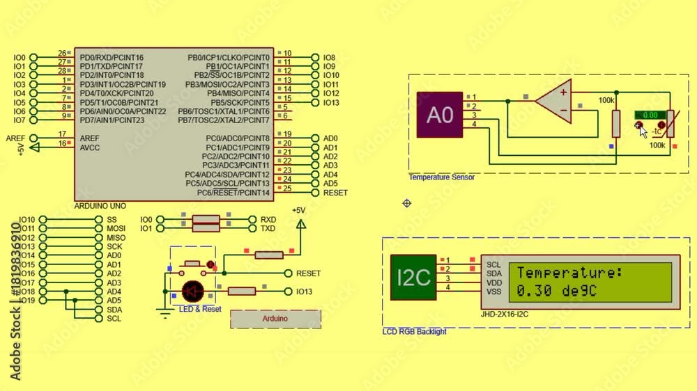 Video simulation of operation of electronic device circuit. Connecting ...