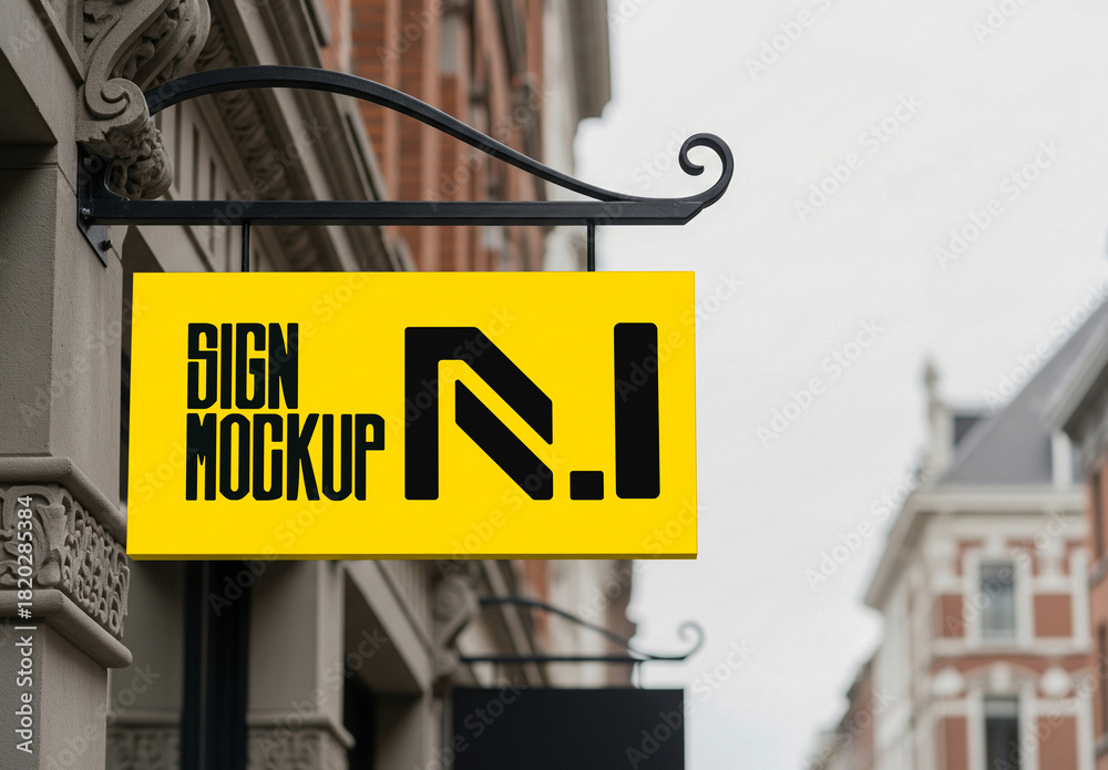 Retail Projection Sign Mockup Stock Template | Adobe Stock