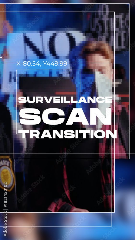 Surveillance Scan Transition Vertical 03 Stock Template | Adobe Stock