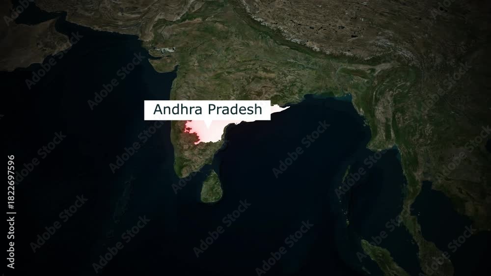 Andhra Pradesh Detailed Map India s Eastern Coast Satellite View ...