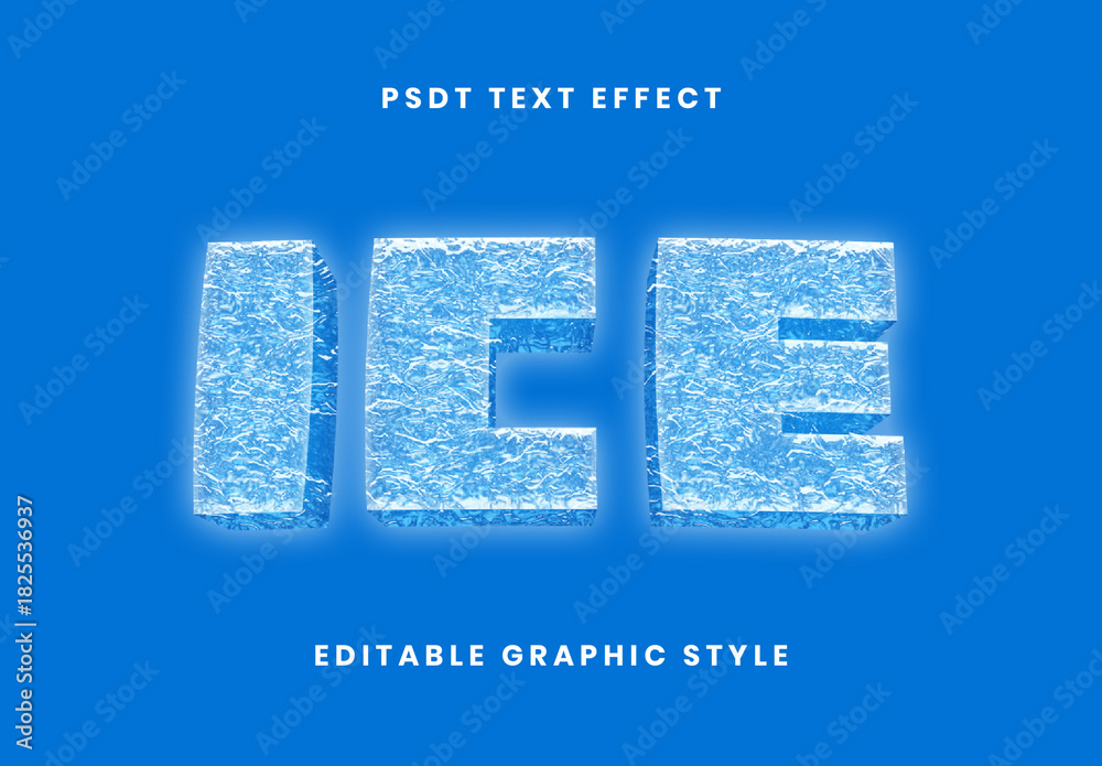 Blue Crystal Ice Shard Text Effect Frozen 3d Font Stock Template ...