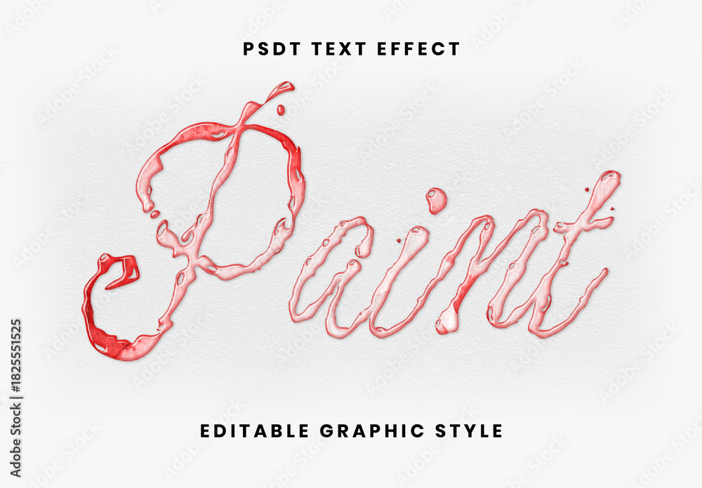 Red Watercolor Glass Text Effect Script Paint Drip Font Stock Template ...